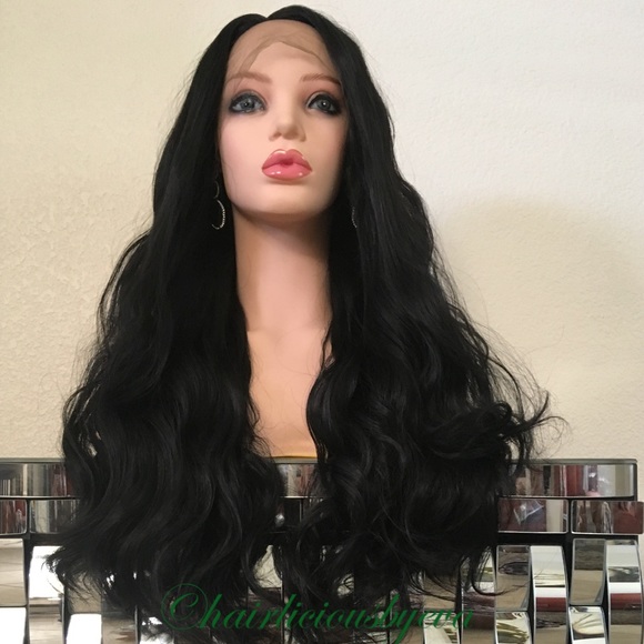Other | 26 Inch Long Wavy Layered Black Wig Lace Front | Poshmark